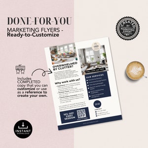 Home Organizer Flyer Bundle, Editable Canva Flyer Template, Marketing ...
