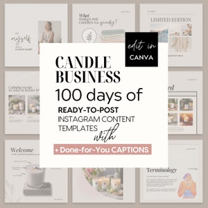 Minimalist Candle Instagram Posts Template and Caption, Canva Social ...