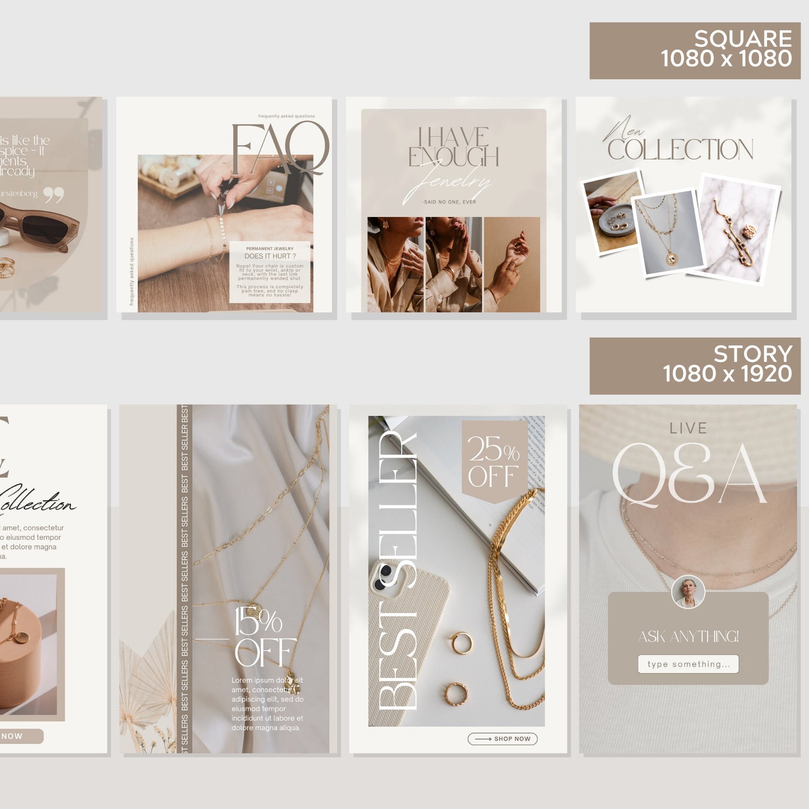 Editable Instagram Posts for Permanent Jewelry | Canva Social Media ...
