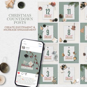 Christmas Instagram Post Templates, Advent Calendar Instagram, Holiday ...