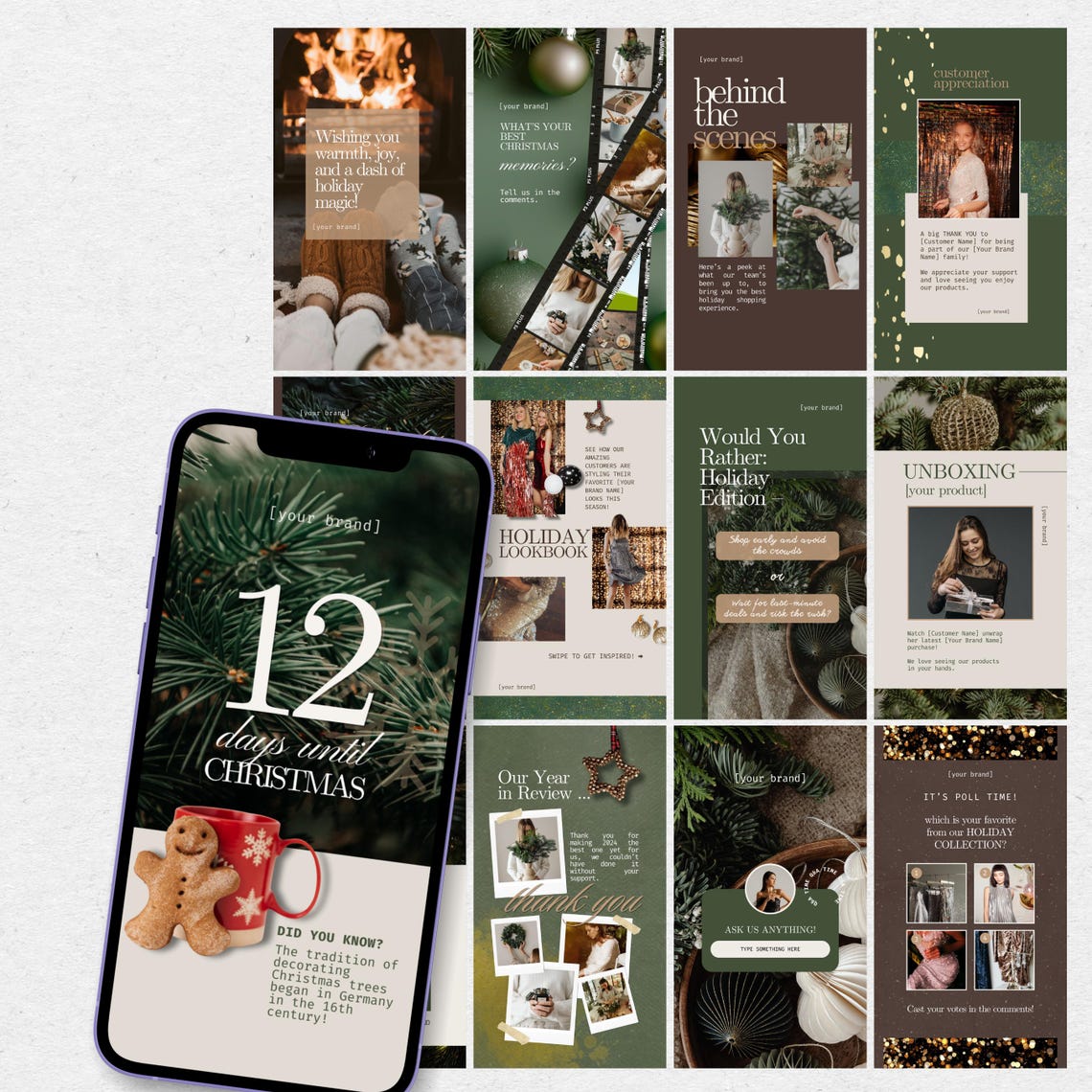 Christmas Instagram Templates, Canva Holiday Social Media Templates ...