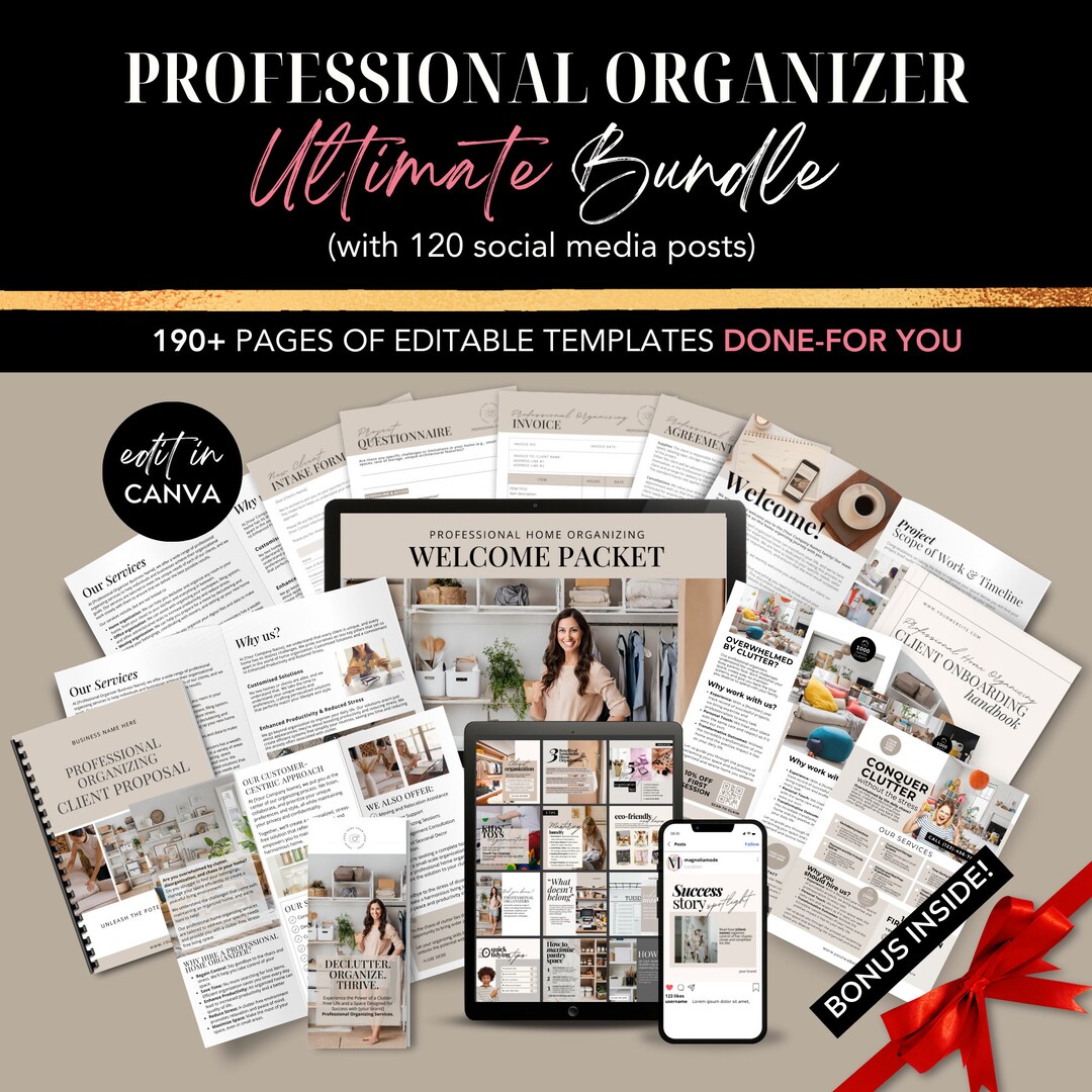 Professional Organizer Templates With Contract, Intake Form, Proposal ...