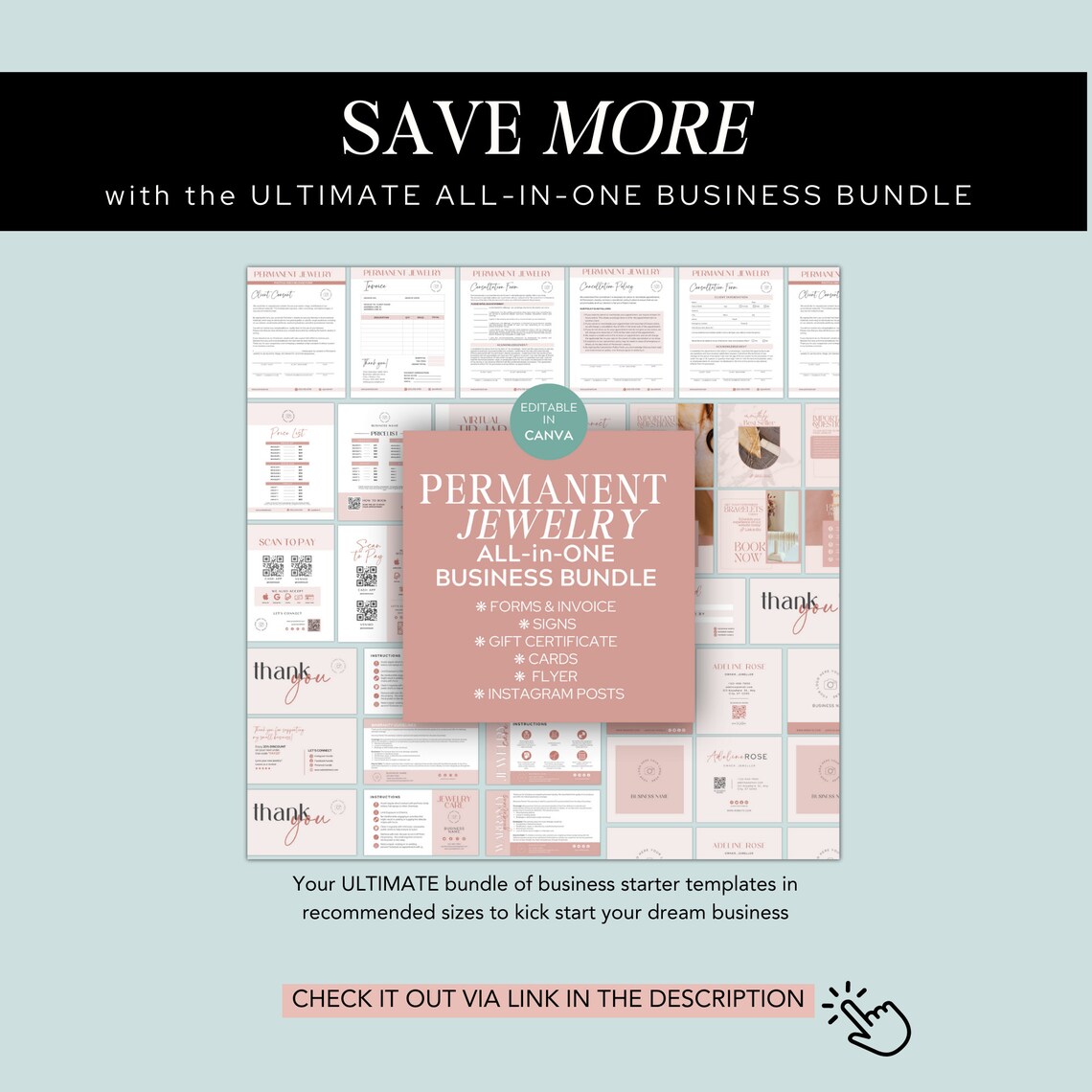 Permanent Jewelry Care Card Bundle, Permanent Jewelry Business Cards ...