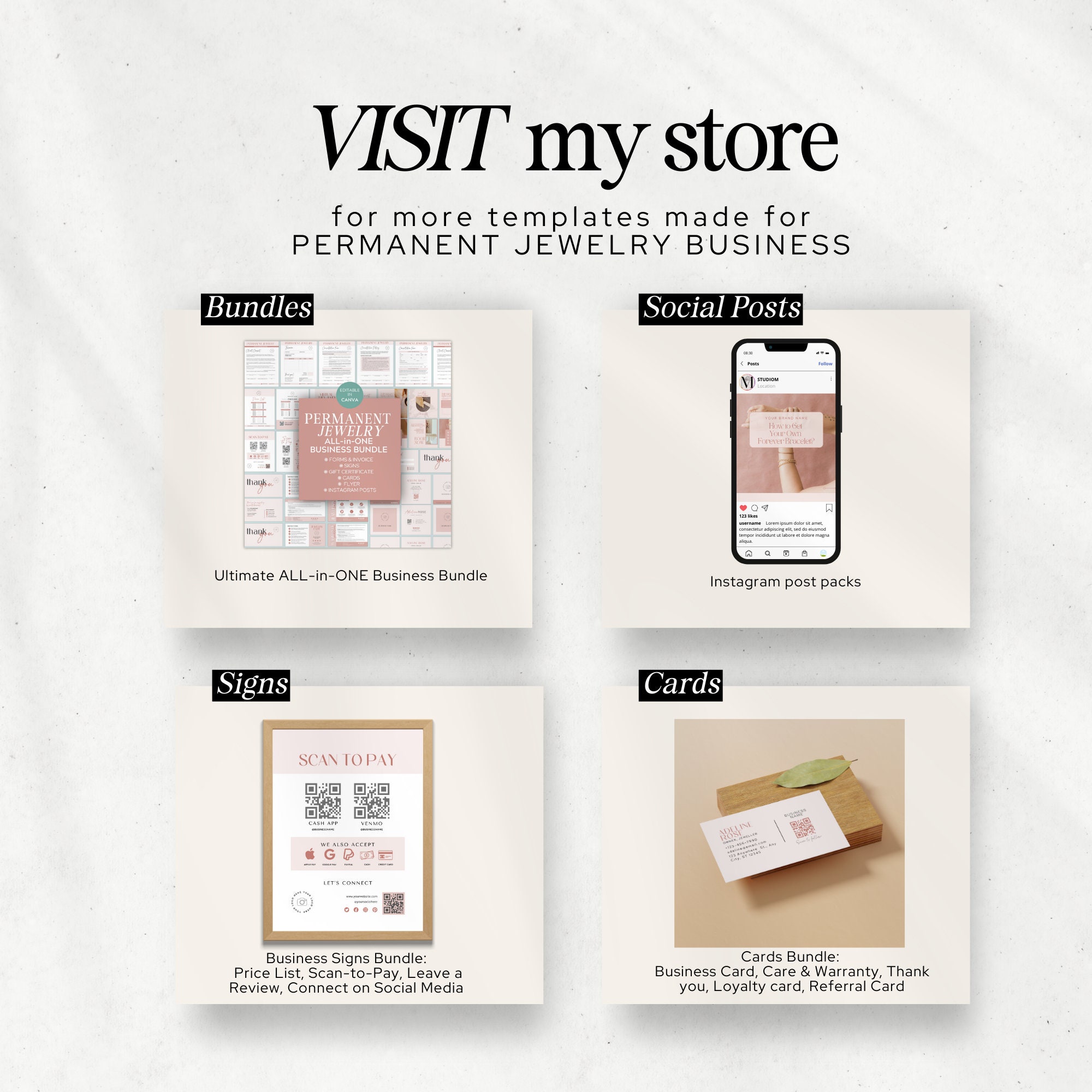 Permanent Jewelry Price List Sign Permanent Jewelry Editable Template ...