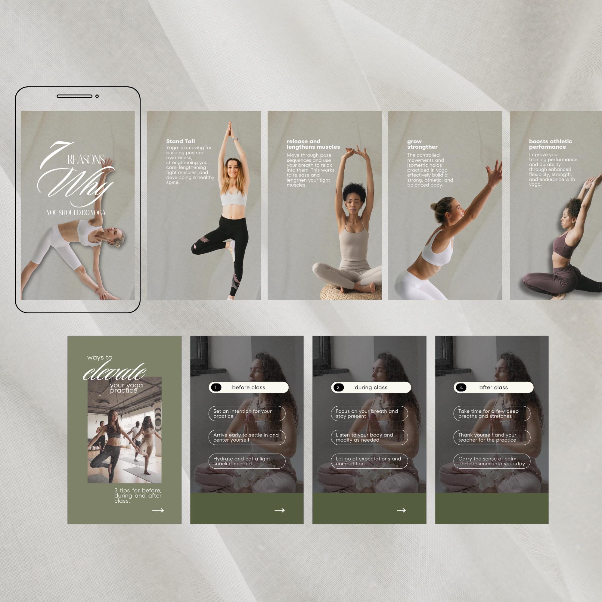 Yoga Teacher Instagram Reels Template, Wellbeing Canva Instagram Reels ...