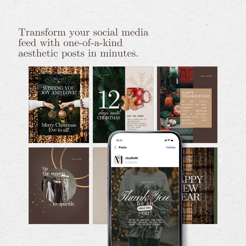 Christmas Instagram Templates for Retail, Canva Holiday Social Media ...
