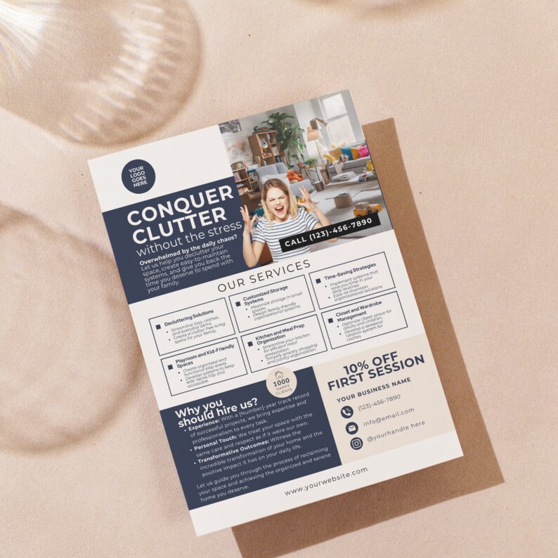 Home Organizer Flyer Bundle, Editable Canva Flyer Template, Marketing ...