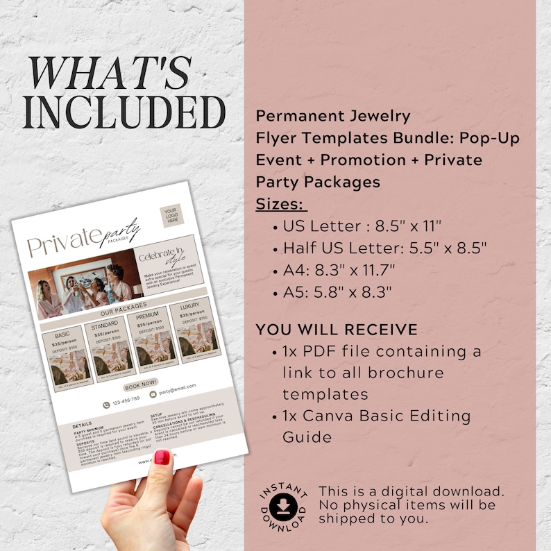 Permanent Jewelry Flyer Bundle, Business Starter Pack, Permanent ...