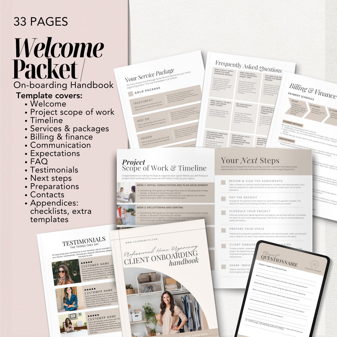 Professional Organizer Templates With Home Organizer Contract ...