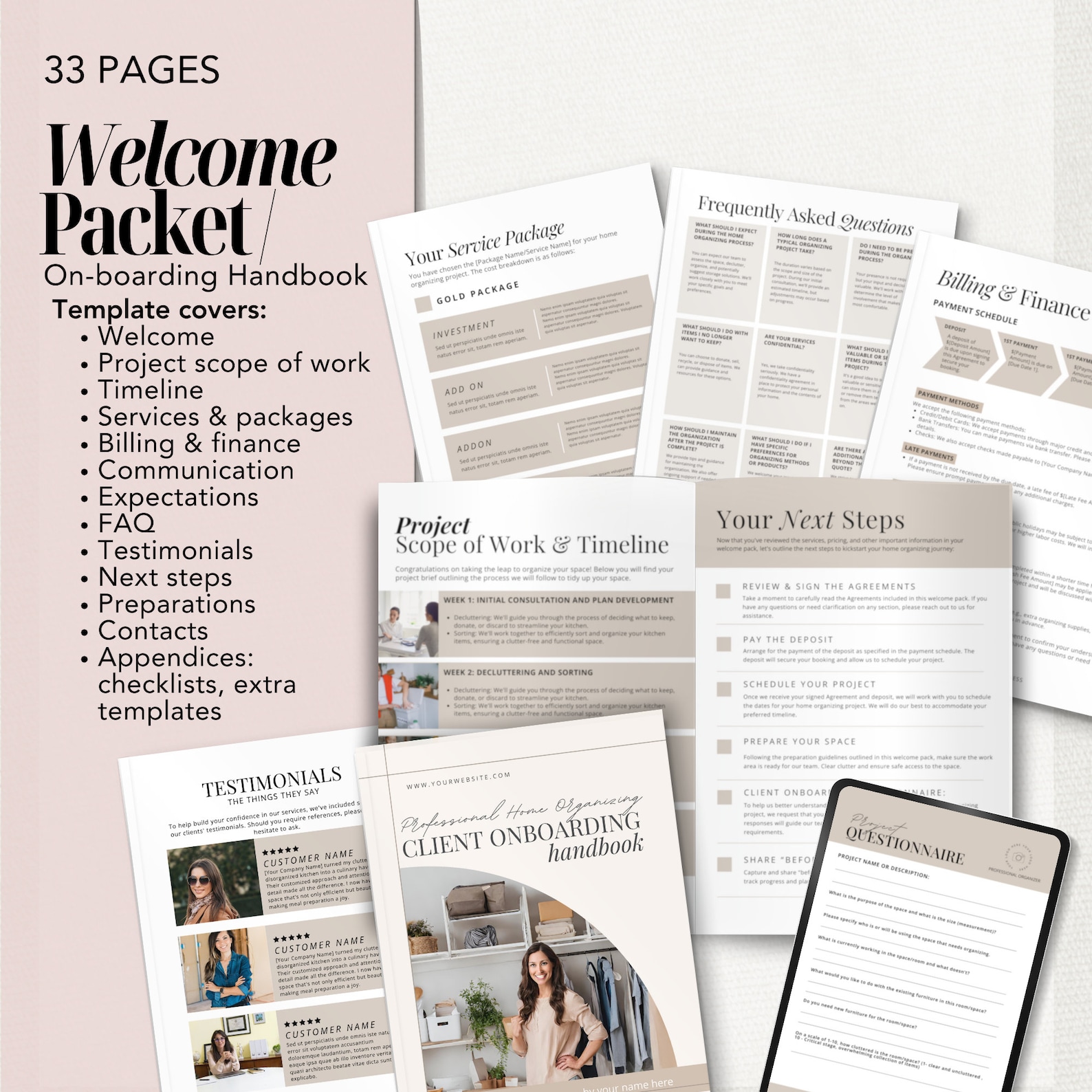 Professional Organizer Templates With Home Organizer Contract ...