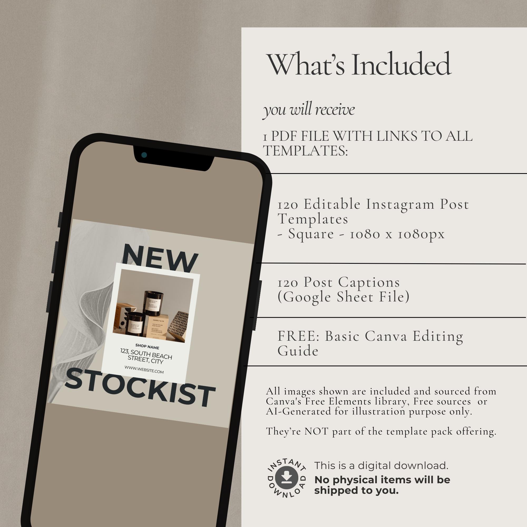 Candle Instagram Template and Caption Bundle, Canva Social Media ...
