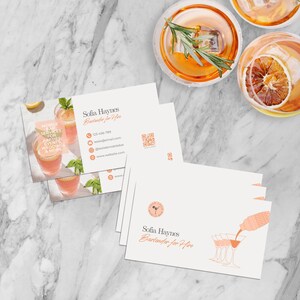 Mobile Bar Business Card Template, Editable Digital Business Card ...