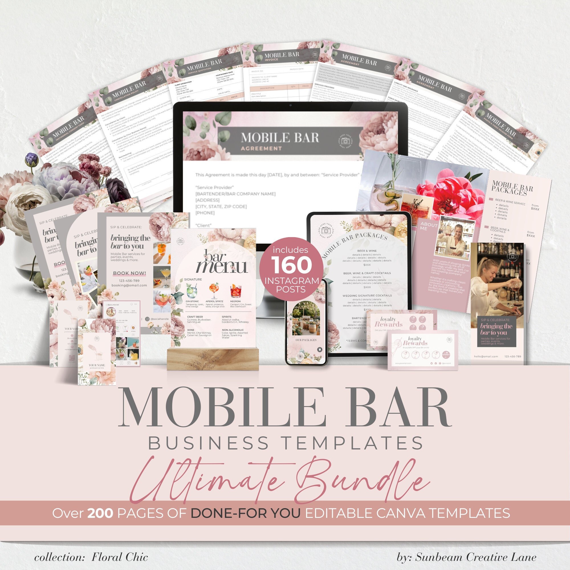 Mobile Bar Business Template Bundle, Mobile Bar Forms, Contract ...