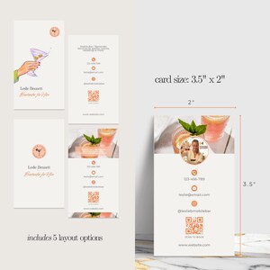 Mobile Bar Business Card Template, Editable Digital Business Card ...
