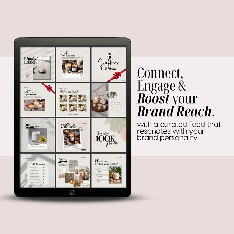 Candle Instagram Post Template and Captions, Canva Social Media ...