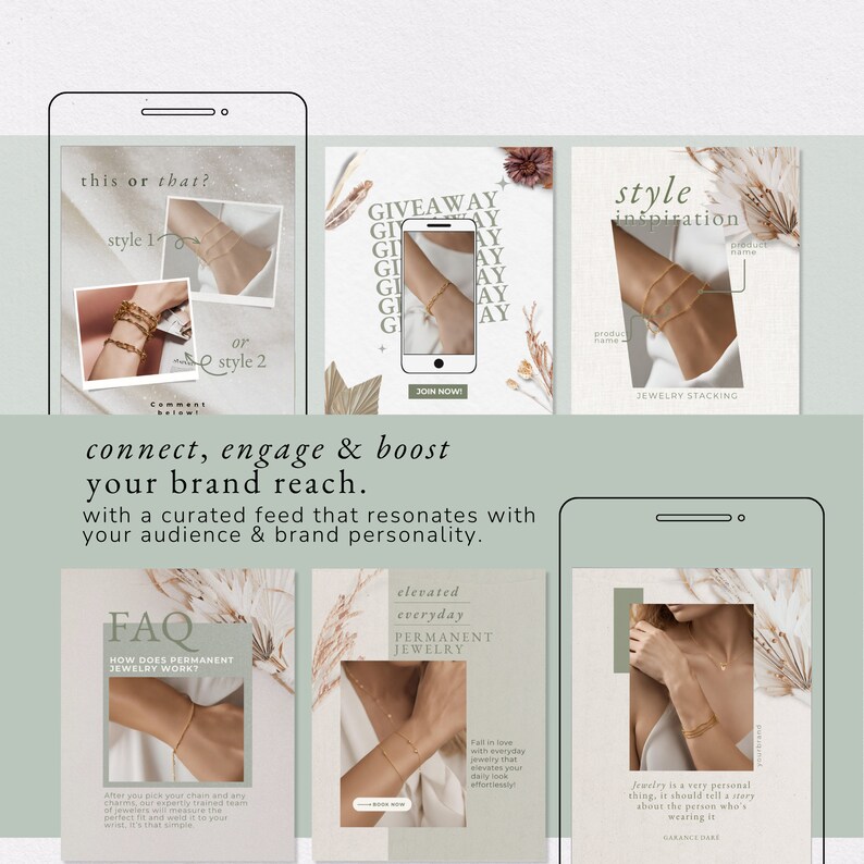Permanent Jewelry Social Media Posts and Story, Canva Social Media ...