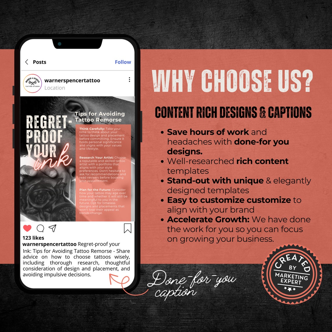 80 Tattoo Artist Social Media Template, Editable Canva Instagram ...