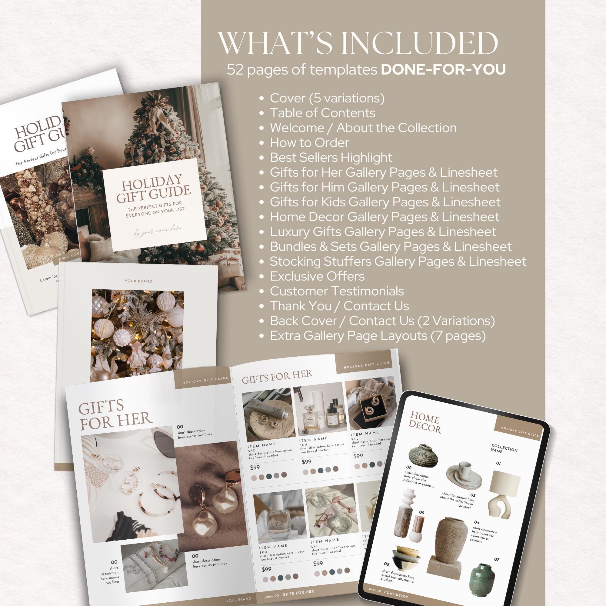 Holiday Gift Guide Canva Template, Christmas Product Catalog, Canva ...