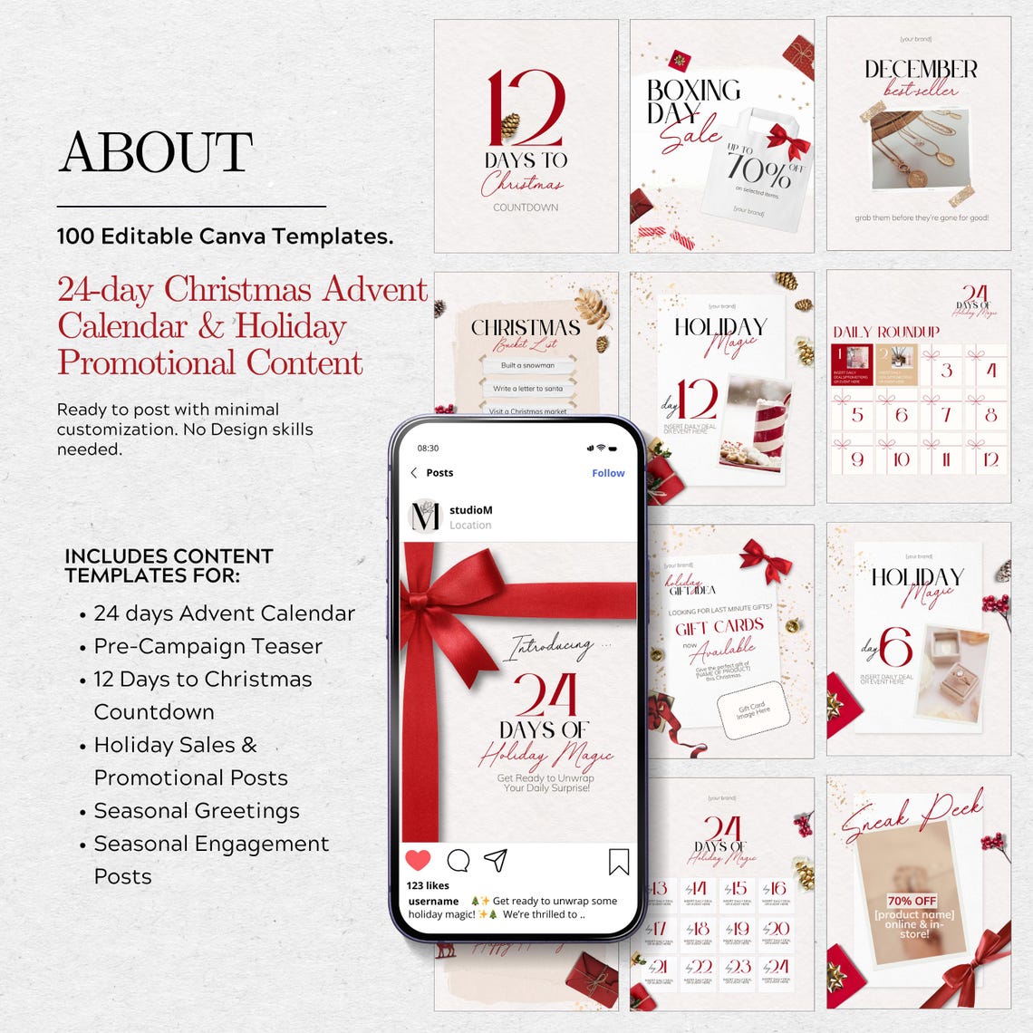Christmas Social Media Posts, Advent Calendar Instagram, Holiday ...