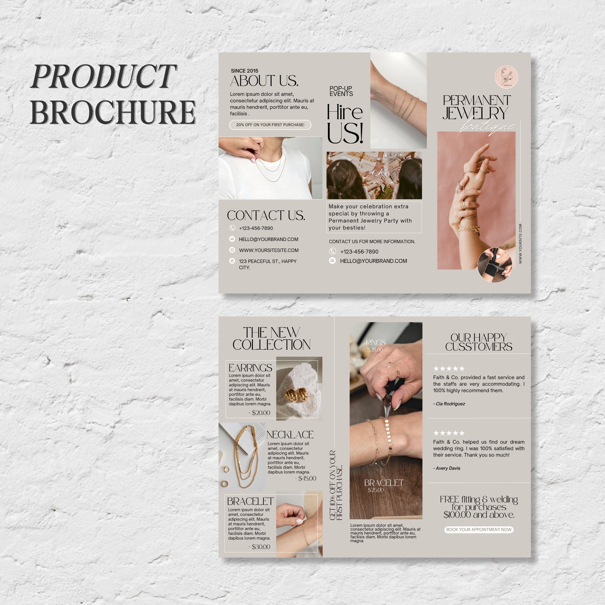 Permanent Jewelry Brochure, Canva Marketing Templates, Permanent ...