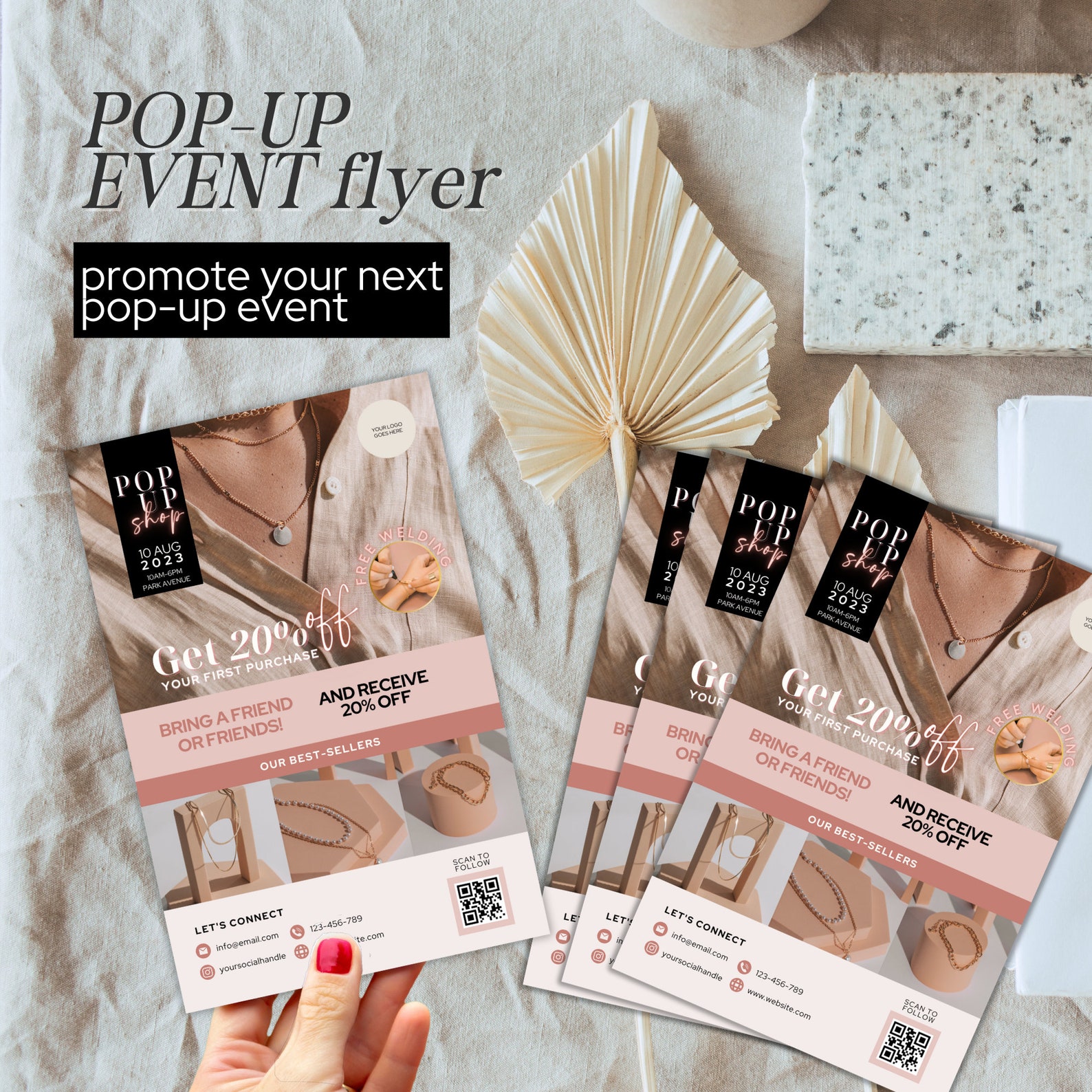 Permanent Jewelry Flyer, Permanent Jewelry Pop up Flyer, Business Flyer ...