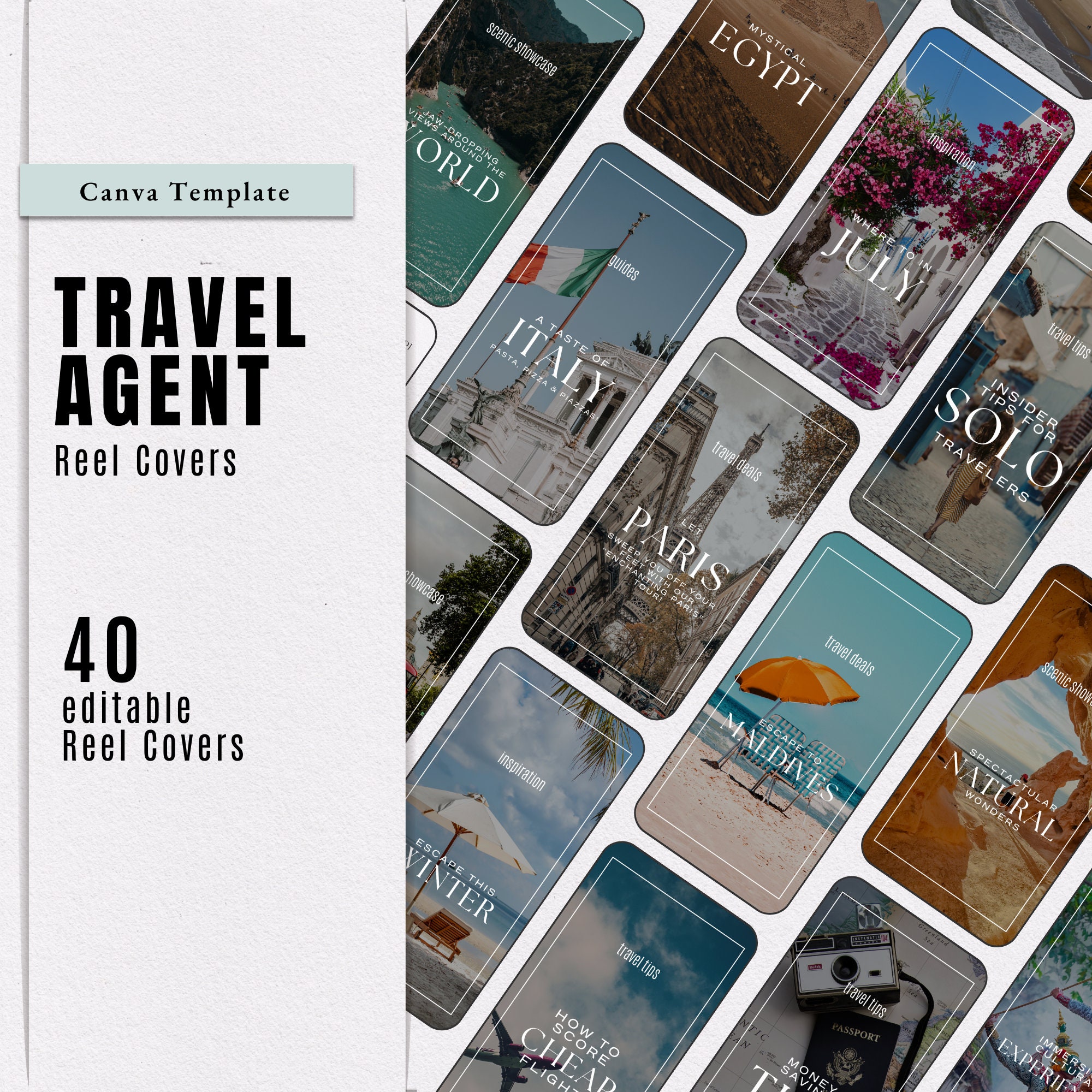 Travel Agent Reels Cover Template, Instagram Reel Cover Template ...