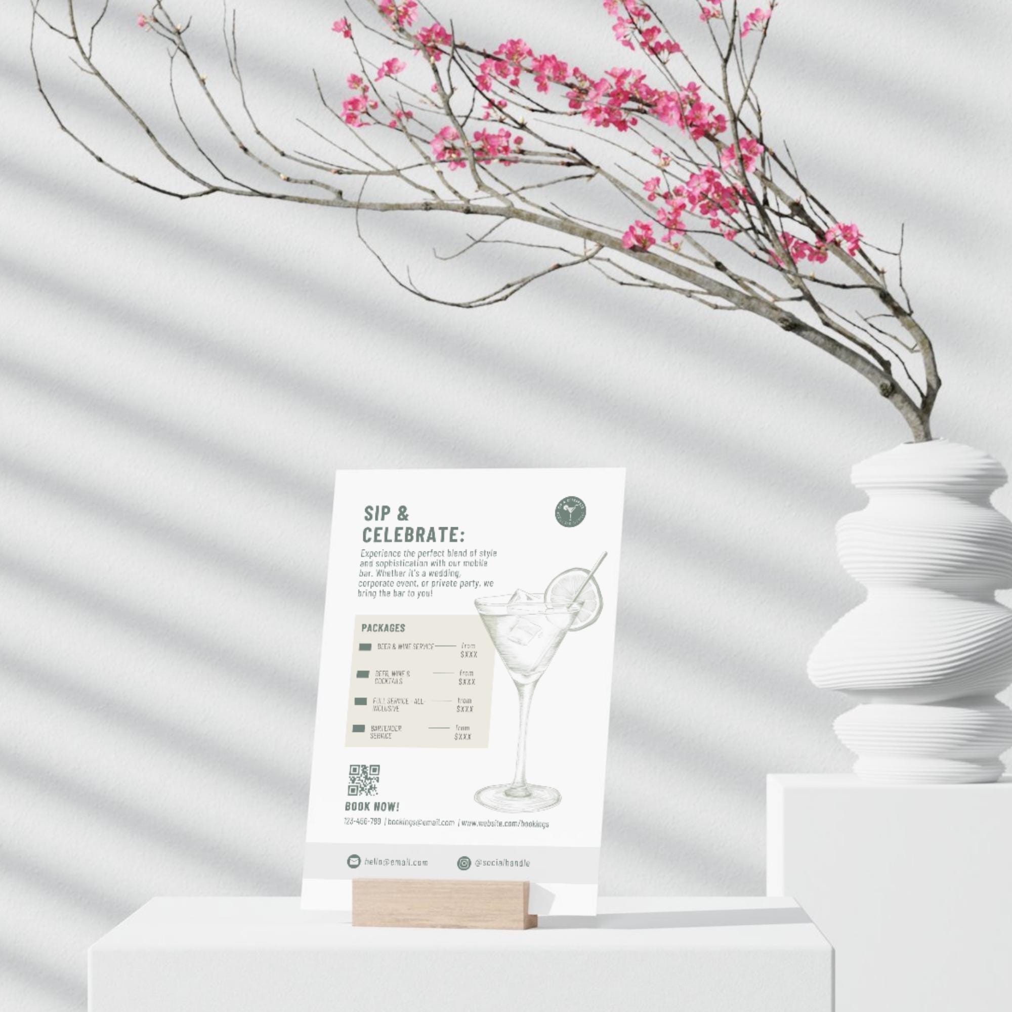 Mobile Bartender Flyer Bundle, Editable Canva Templates, Mobile ...