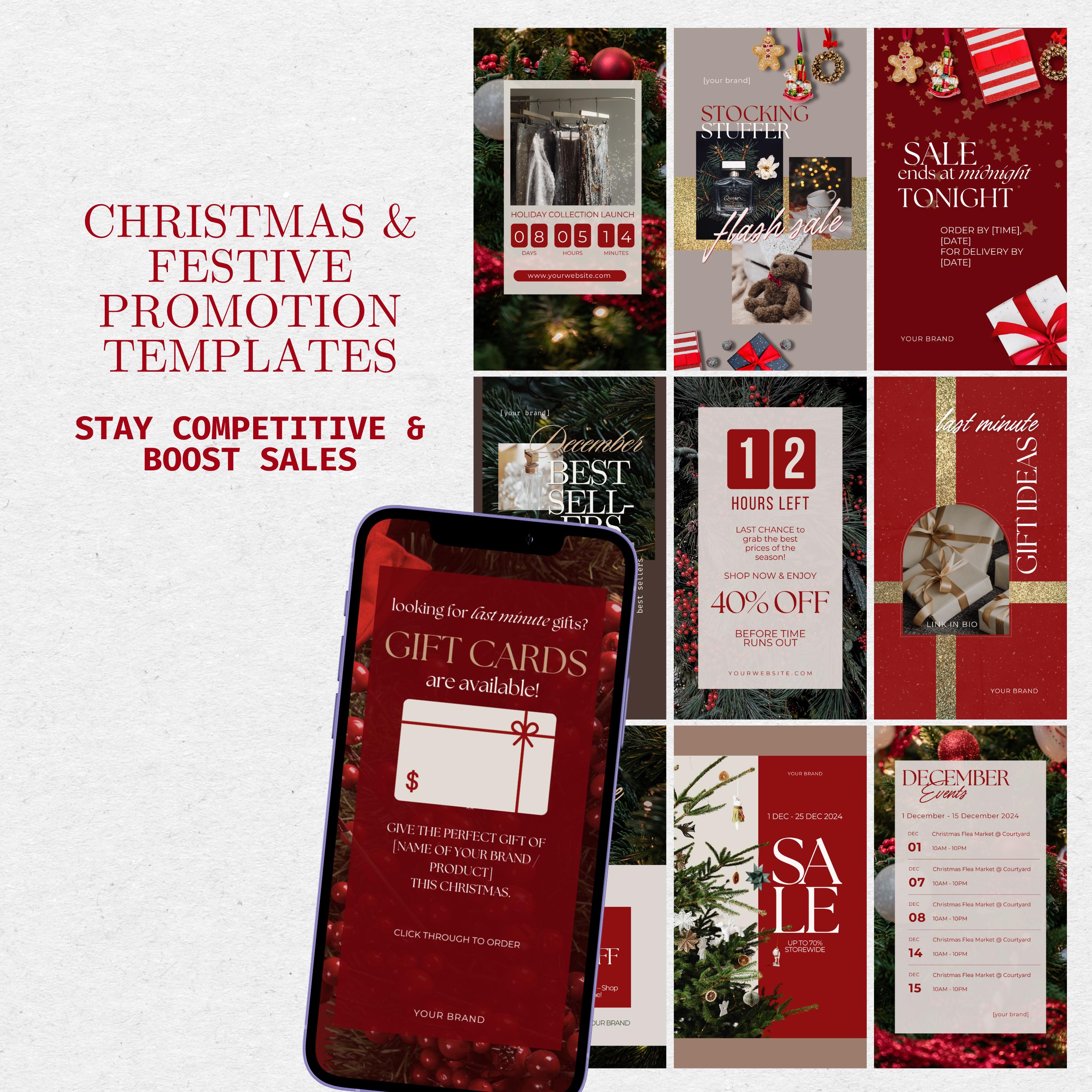 Christmas Instagram Templates, Canva Holiday Social Media Templates ...