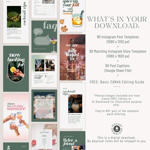 Mobile Bar Instagram Posts and Stories Templates, Editable Mobile Bar ...