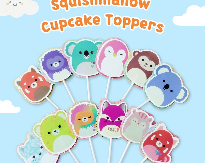 Squishmallow Cupcake Toppers | Party Picks | Kids Birthday - Etsy