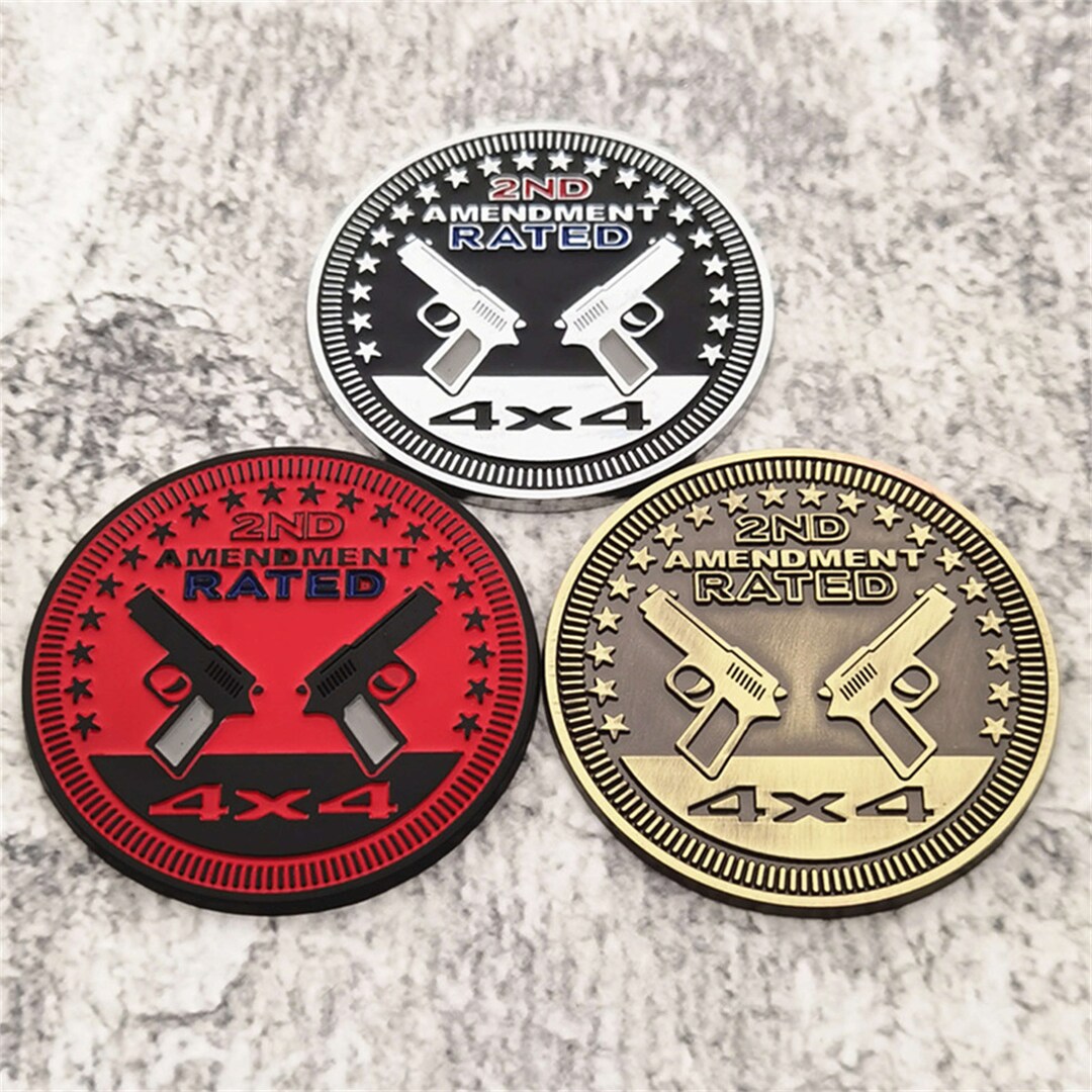 4X4RATED Metal Body Sticker, 2ND AMENDMENT Four-wheel Drive Metal Side ...