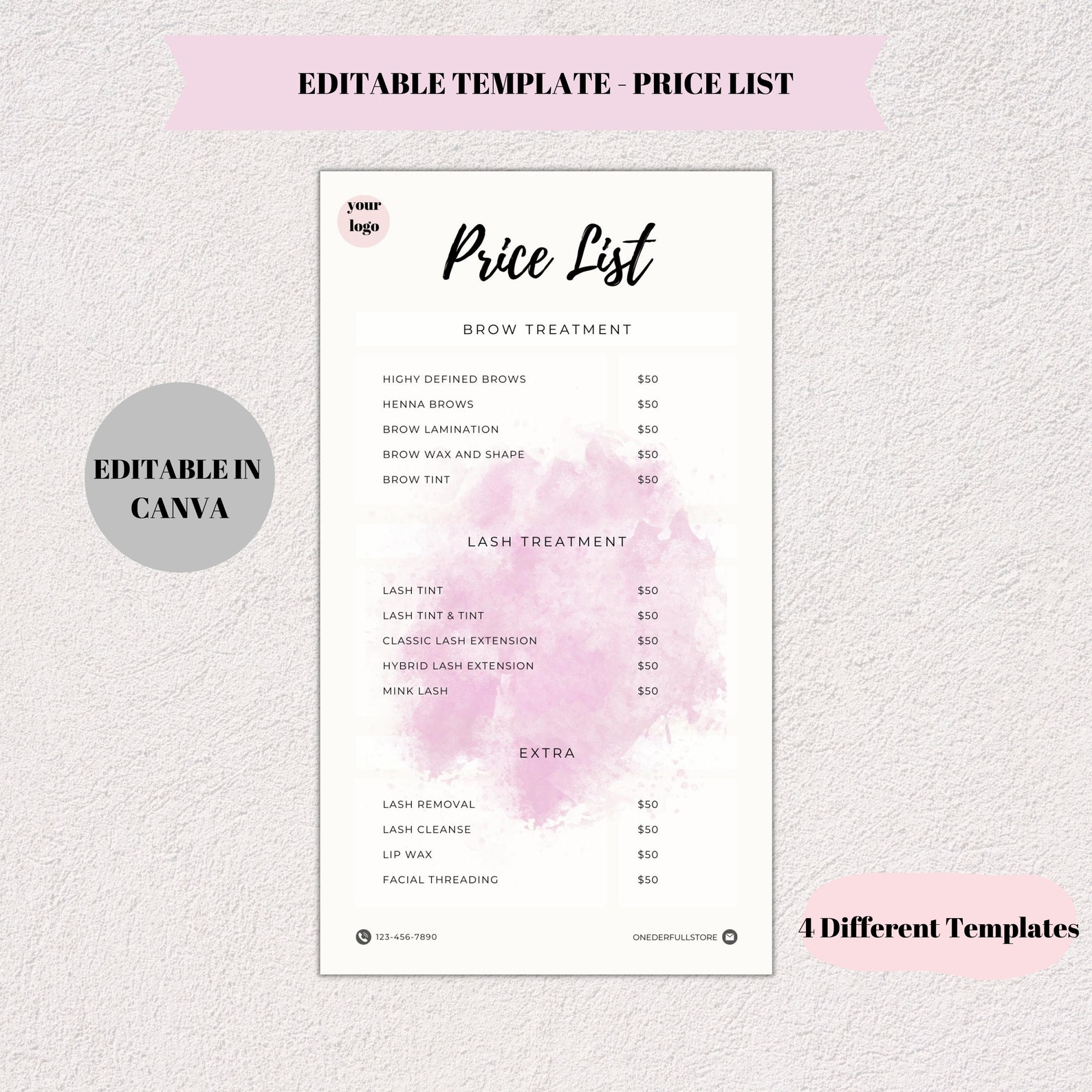 Elegant Price List Template for Small Businesses Create - Etsy
