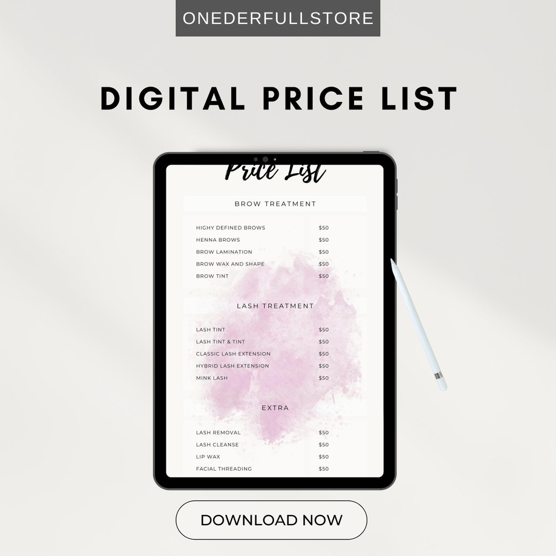 Elegant Price List Template for Small Businesses Create - Etsy