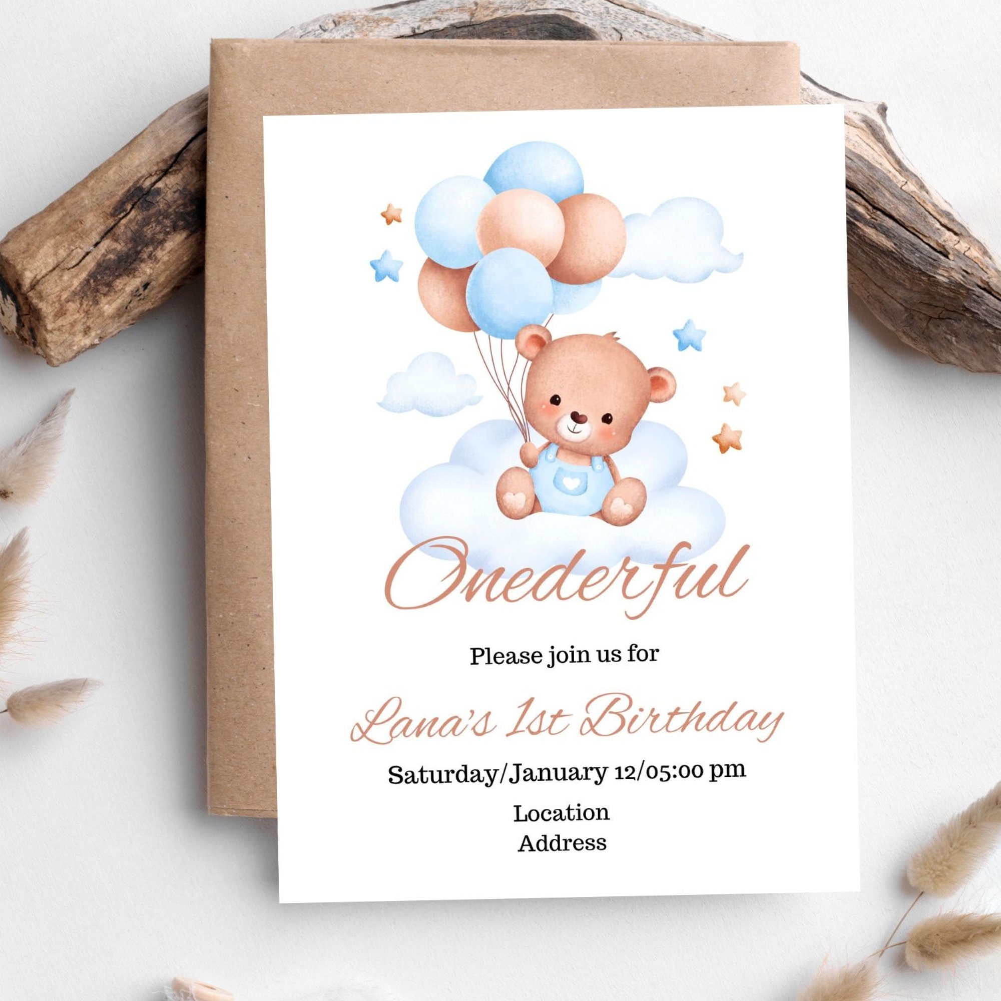First Birthday Invitation Card Teddy Bear Invitation Card Birthday ...