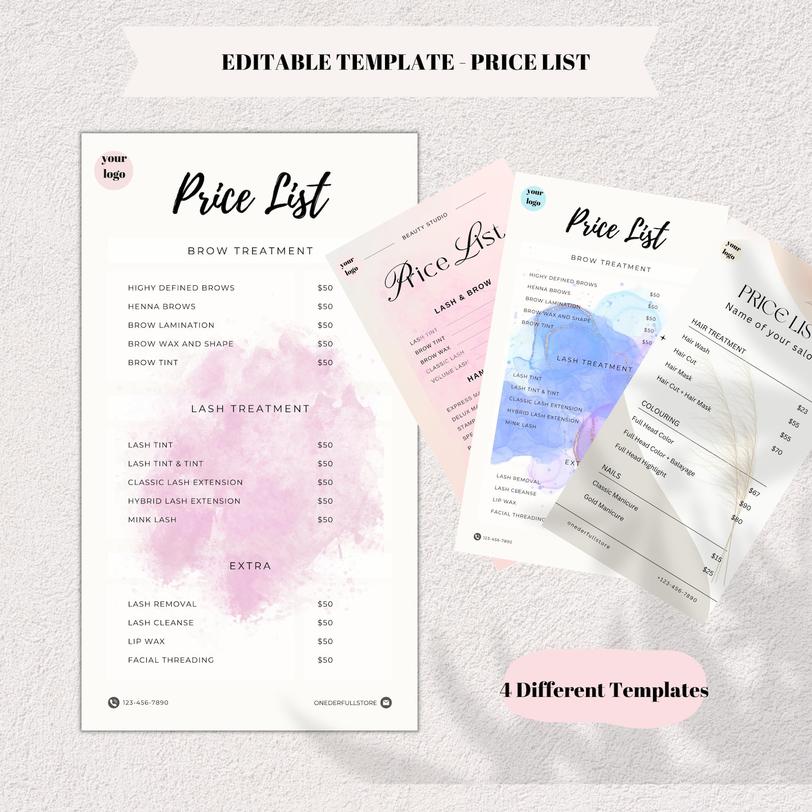 Elegant Price List Template for Small Businesses Create - Etsy