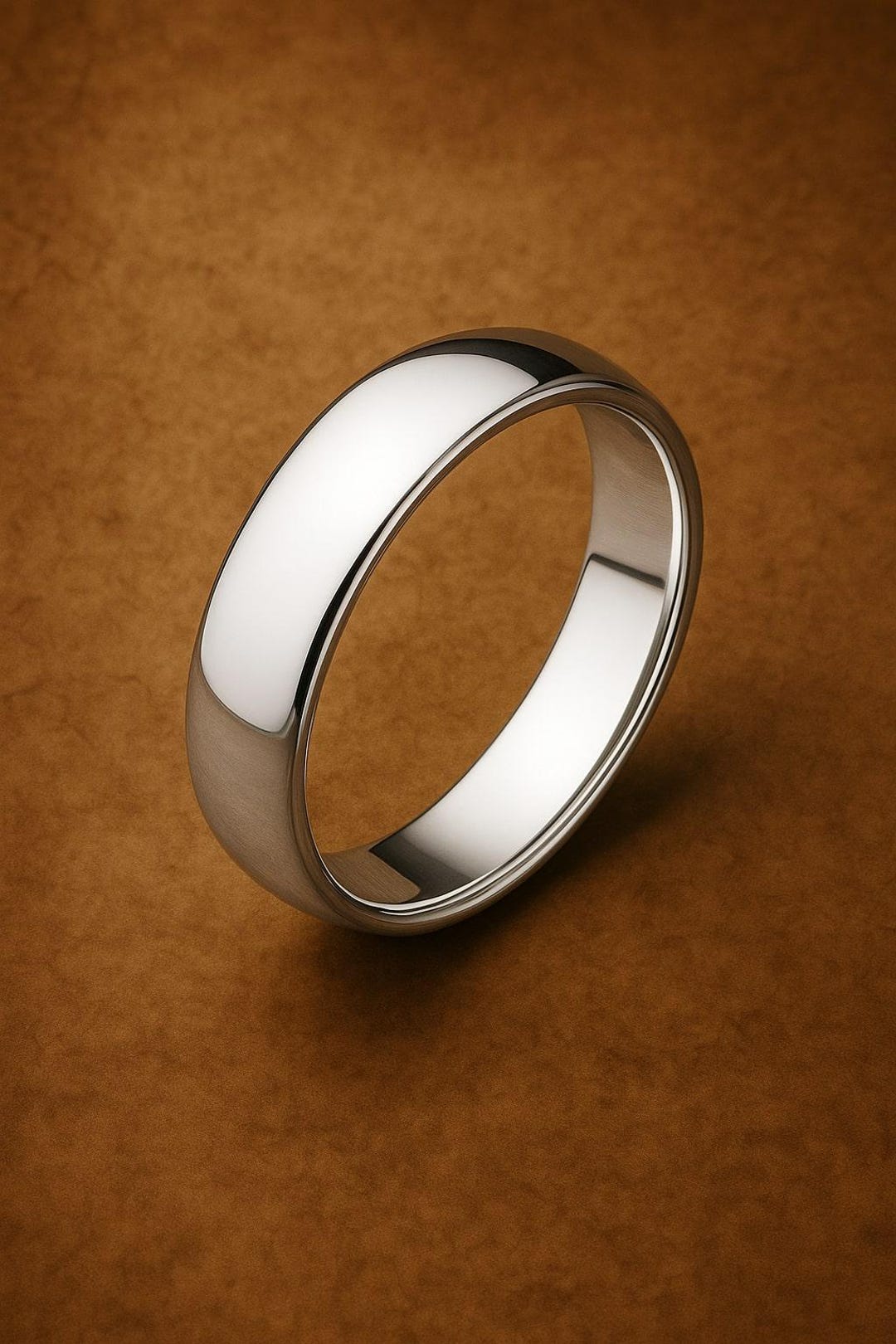Domed Silver and Gold Band • Dome Shape Wedding Ring • Bold Classic ...