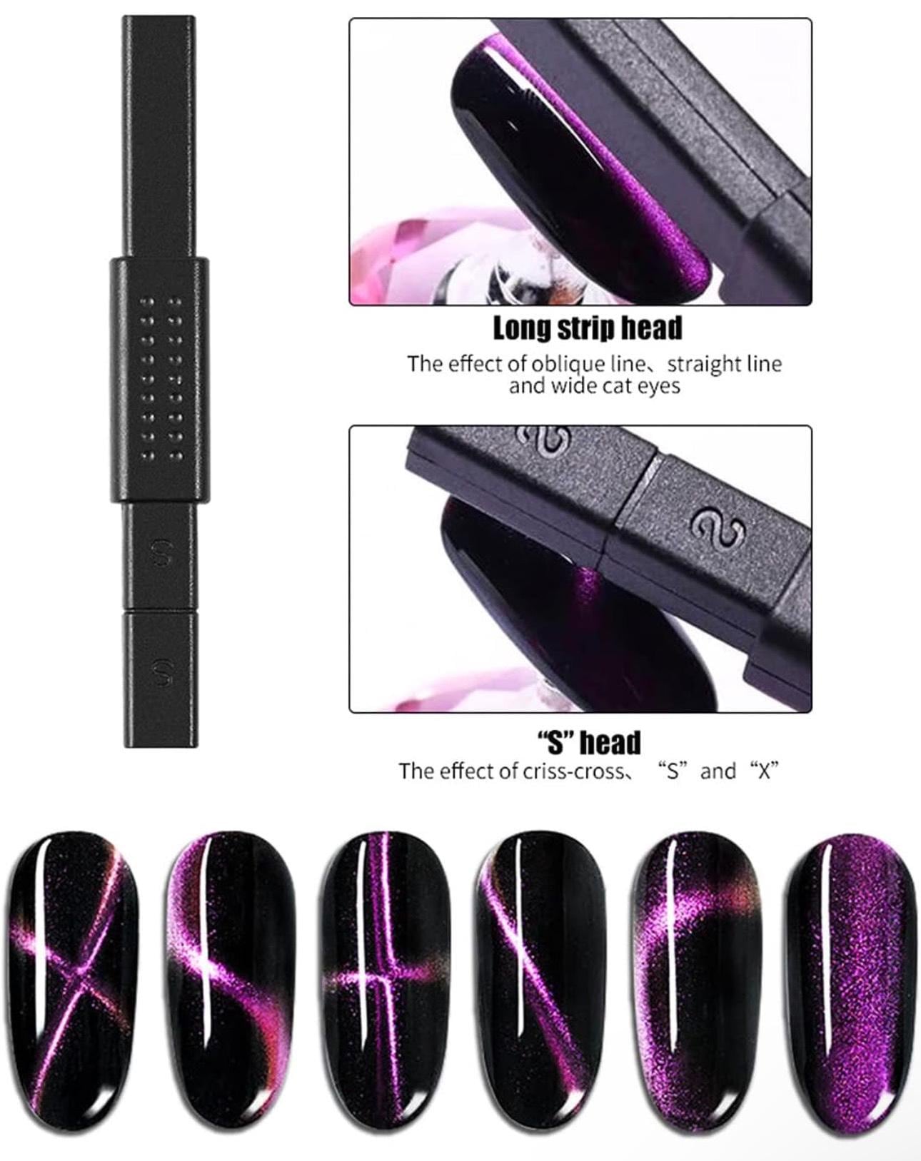 Cat Magnetic Tools, Cat Eye Nail Polish Gel Magnets, 9 Pcs Magnetic ...