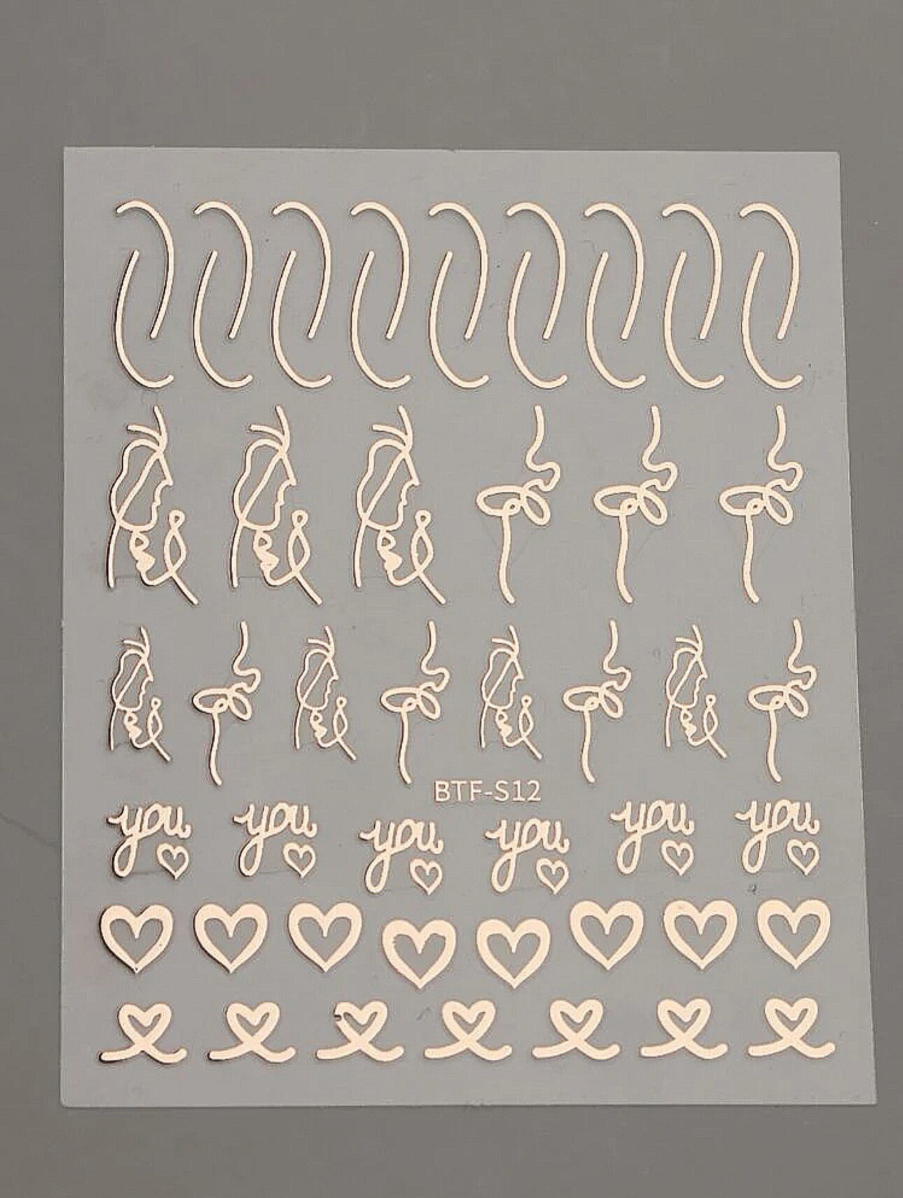 3D Heart Nail Art Stickers, Nail Decals Self-adhesive, Nail Stickers ...