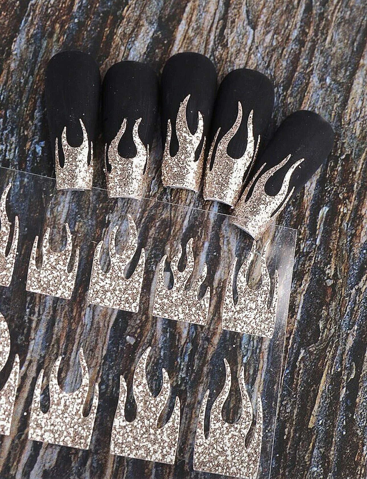 3D Fire Nail Stickers, Flame Nail Decals, Flame Nail Decoration, Nail ...