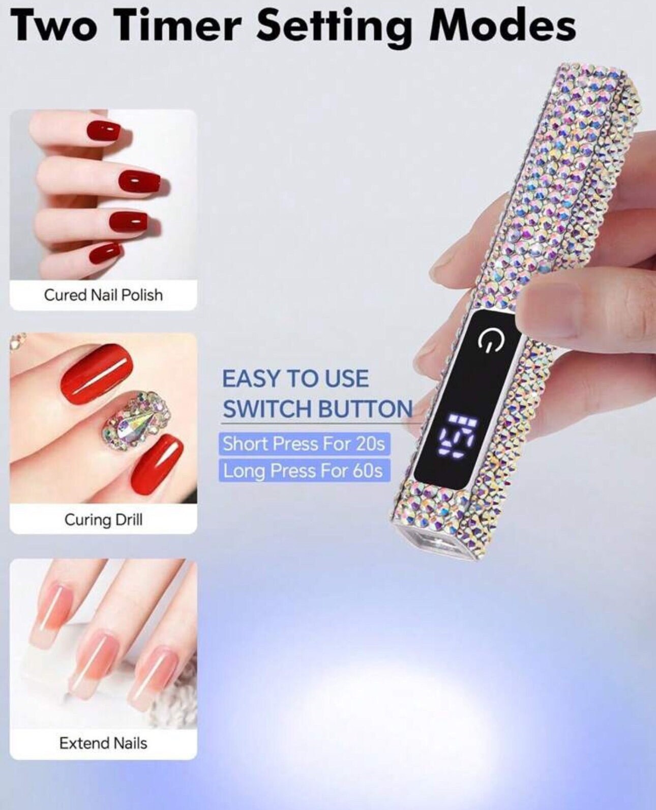 Mini Uv Nail Lamp, Handheld Nail Uv Lamp, Portable Uv Gel Lamp ...