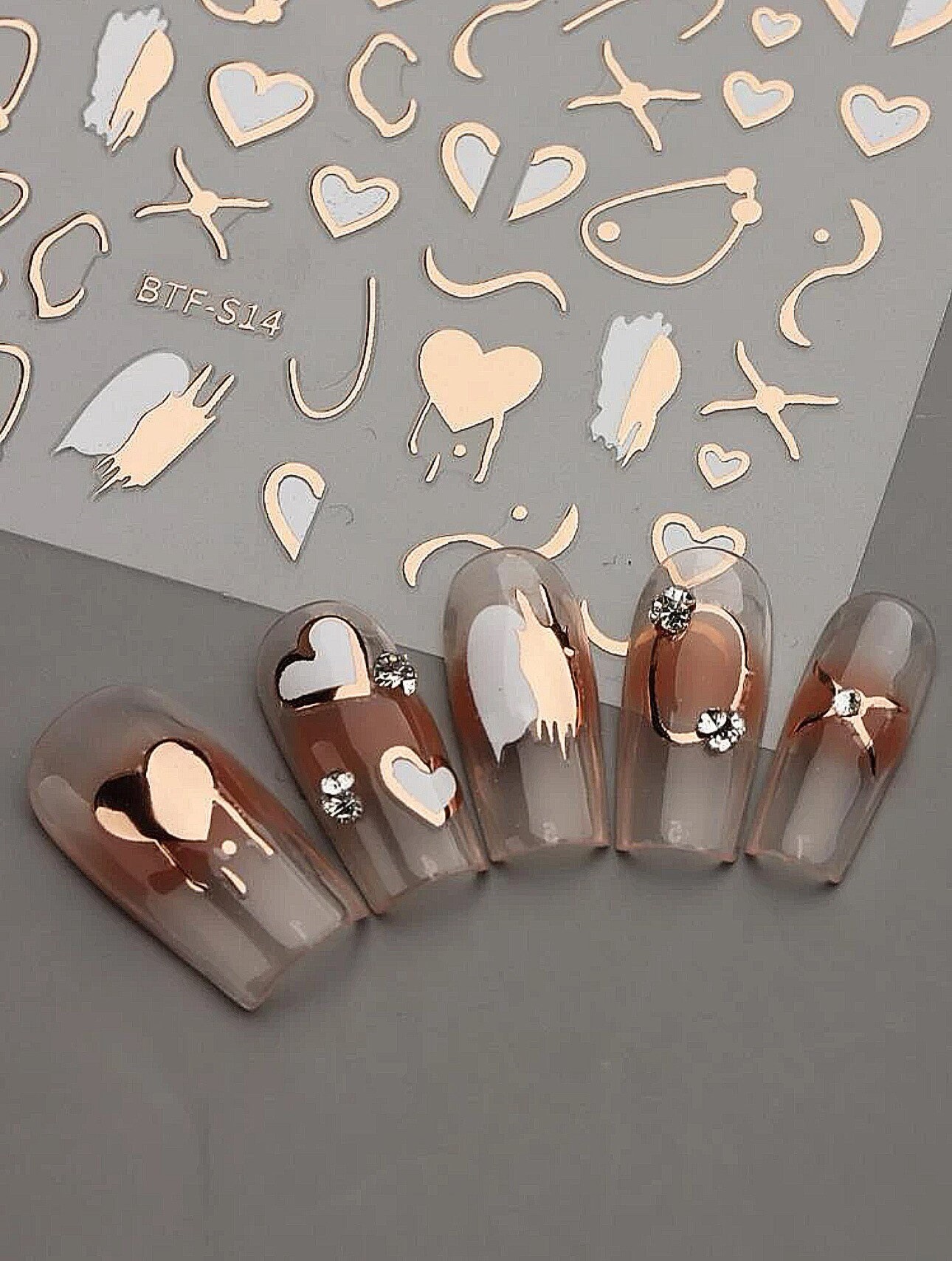 3D Heart Nail Art Stickers, Nail Decals Self-adhesive, Nail Stickers ...
