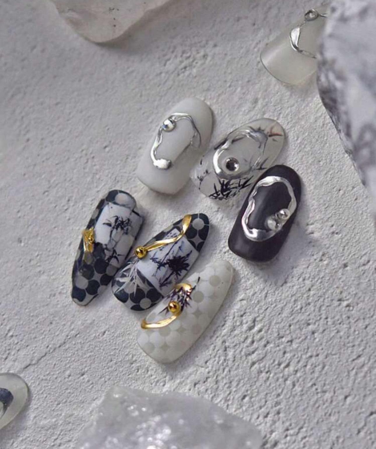 3D Gold Frame Nail Art Stickers, Frame Nail Decals, Nail Decals With ...