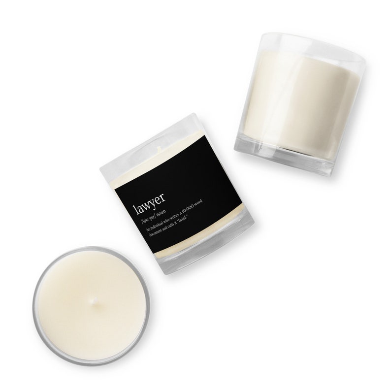 Lawyer Definition Candle | Glass Jar Soy Wax W/ Cotton Wick | Legal ...