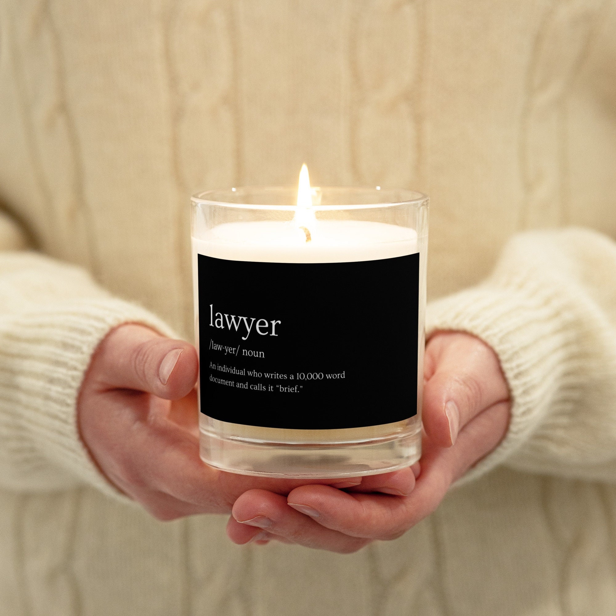 Lawyer Definition Candle | Glass Jar Soy Wax W/ Cotton Wick | Legal ...