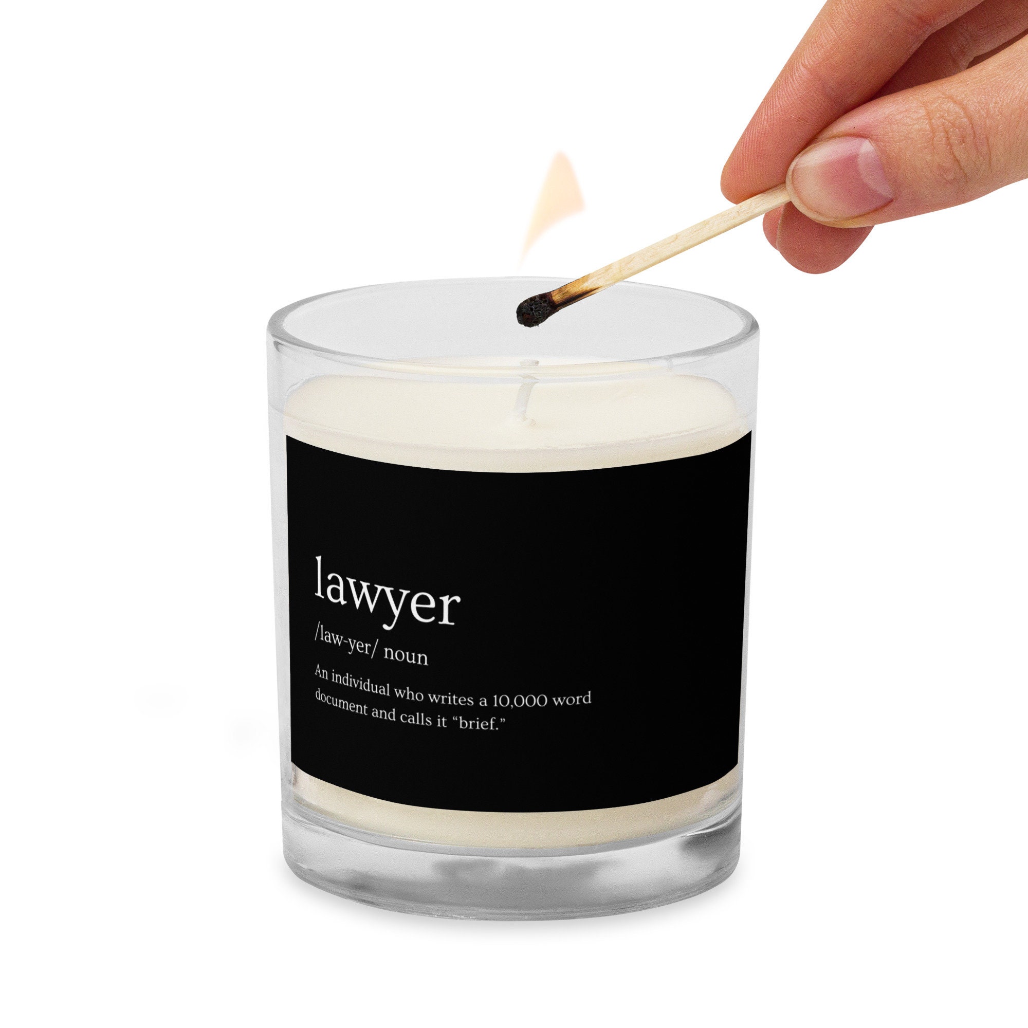 Lawyer Definition Candle | Glass Jar Soy Wax W/ Cotton Wick | Legal ...