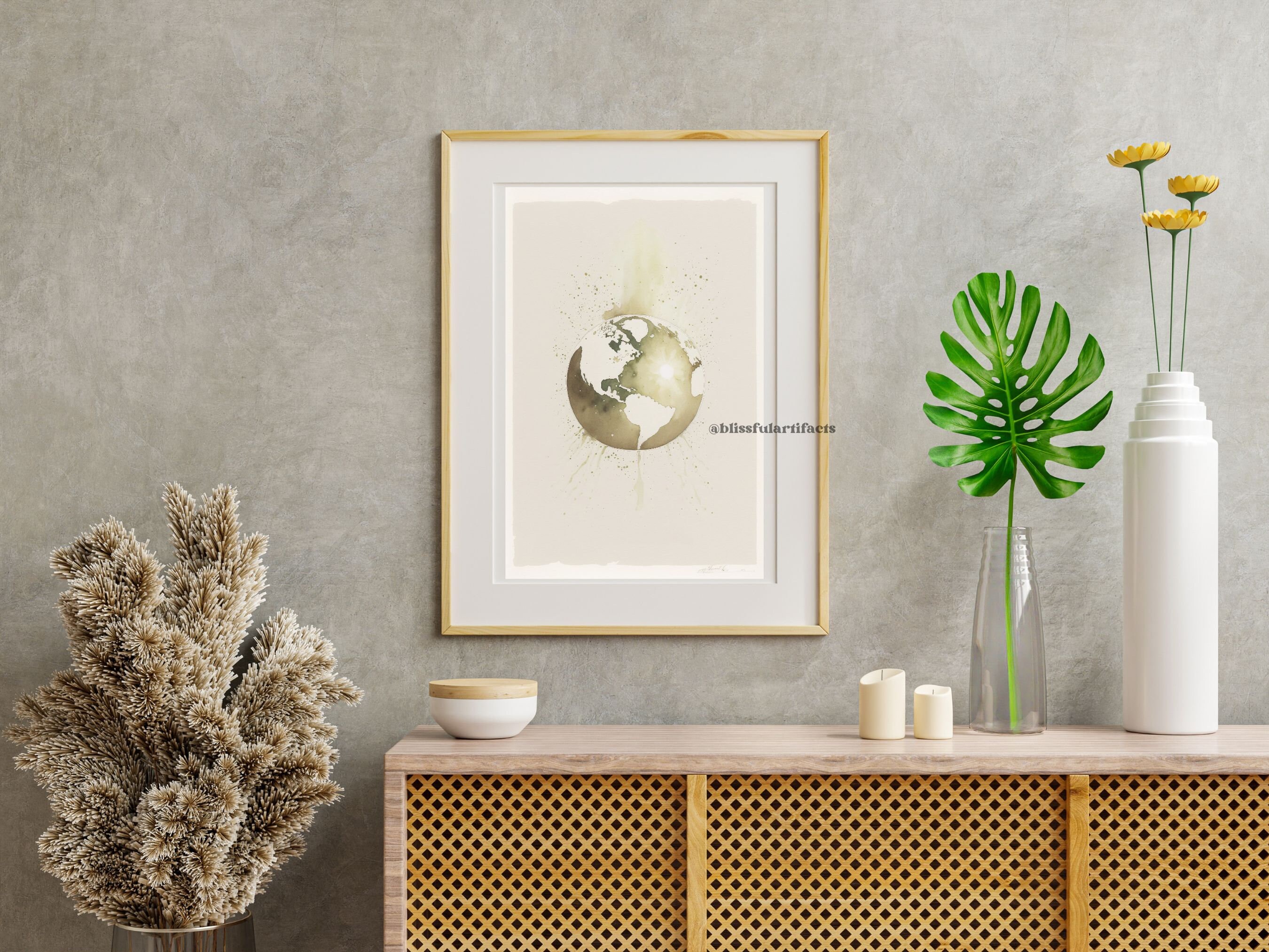 The Creation of the Earth Watercolor Wall Art Print Earth Creation ...