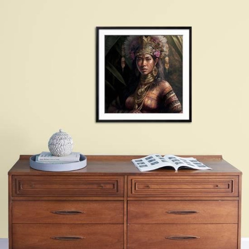 A Portrait of Dayak Kingdom Queen nyai Undang AI Art - Etsy