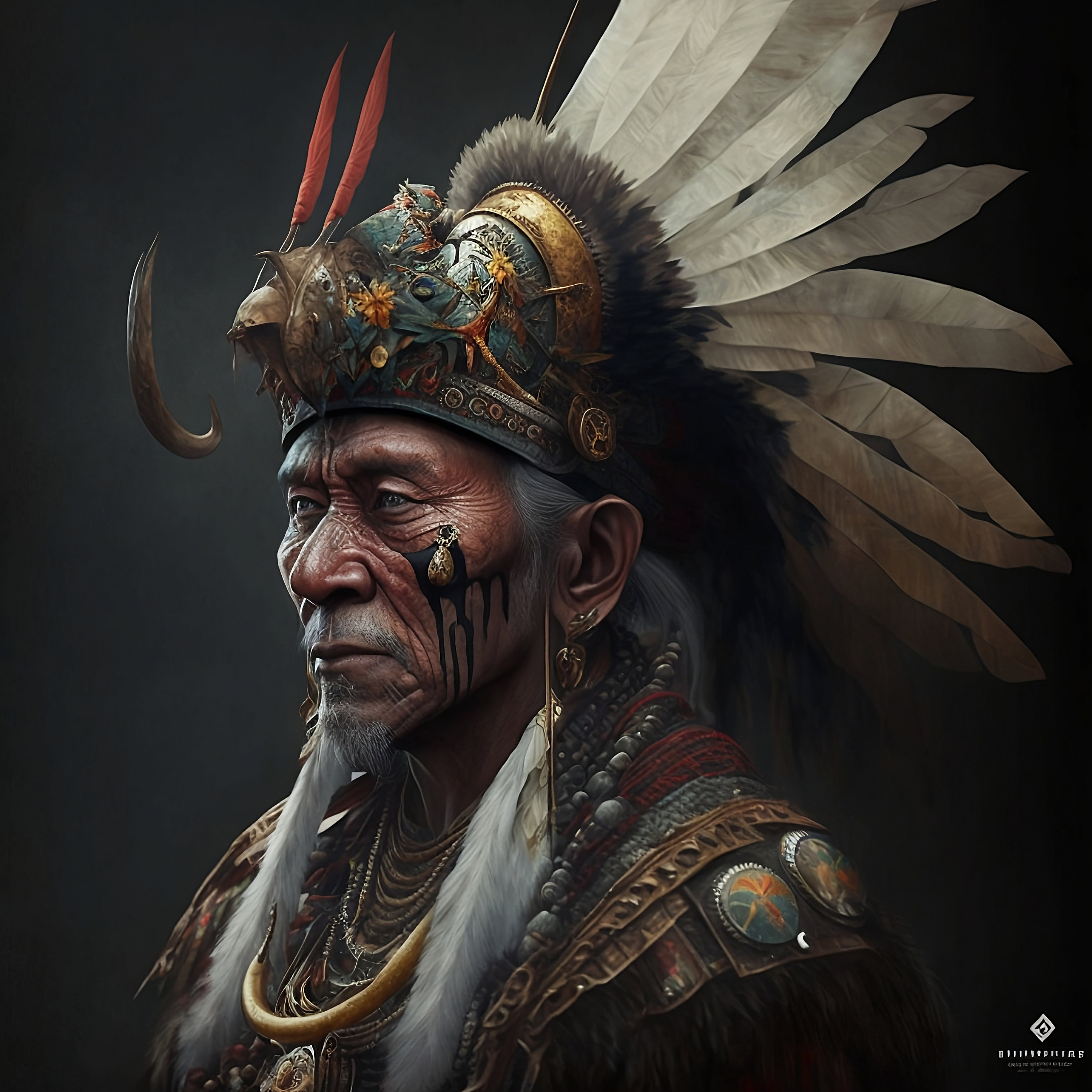 Tribal Leader of Dayak Kingdom digital Printing AI Art - Etsy