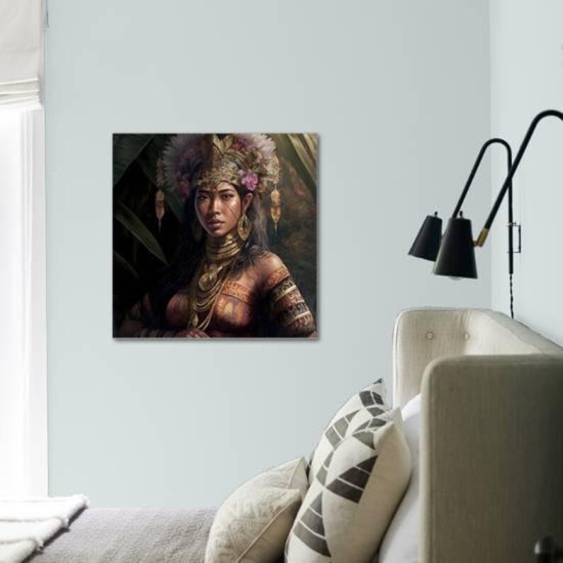 A Portrait of Dayak Kingdom Queen nyai Undang AI Art - Etsy