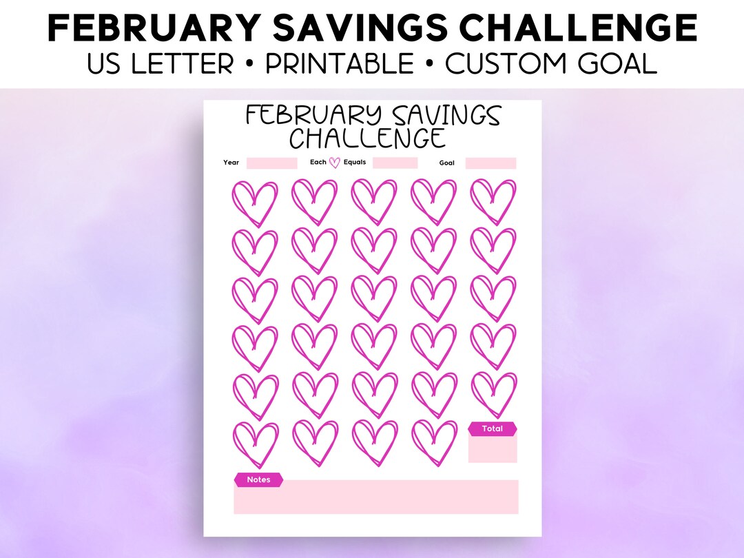 February Savings Challenge - Etsy